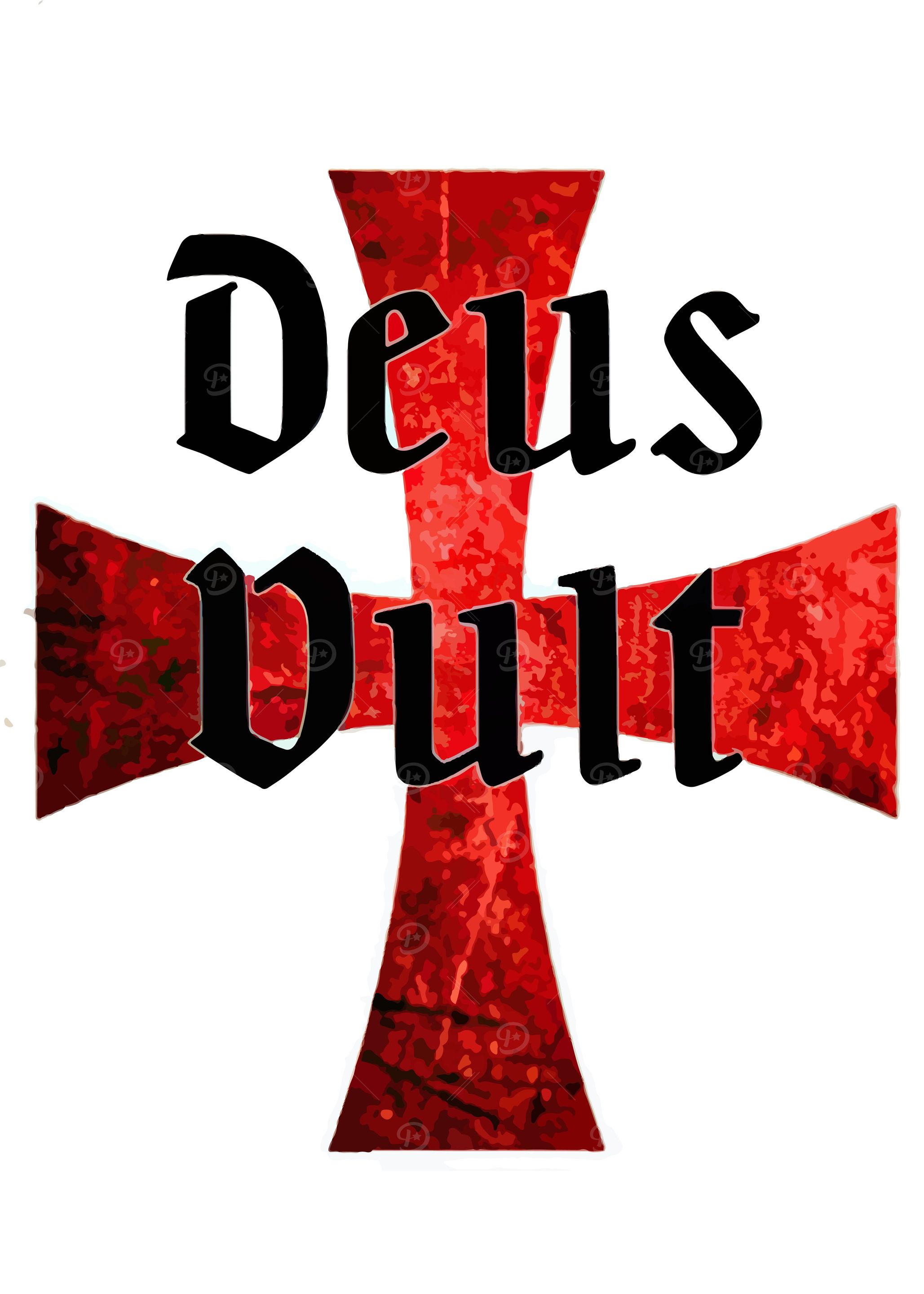 'deus vult red and black' Poster, picture, metal print, paint by Aksara ...