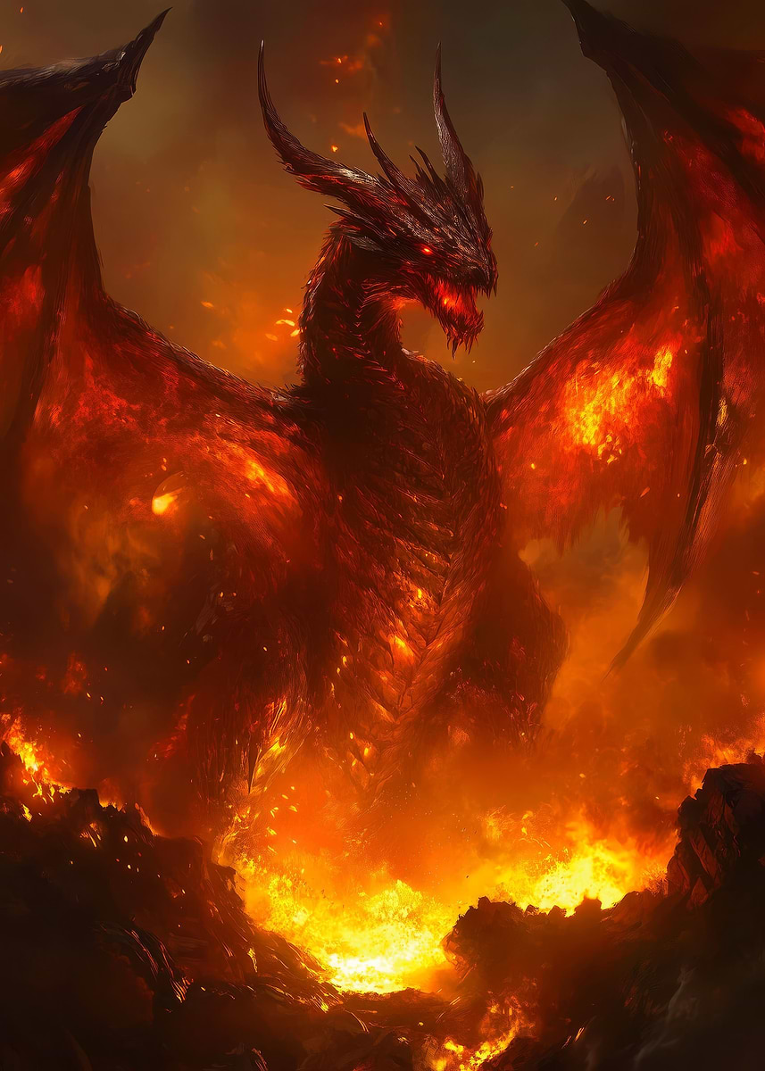 'Dragon Arcane Fire Ring' Poster, picture, metal print, paint by Blood ...