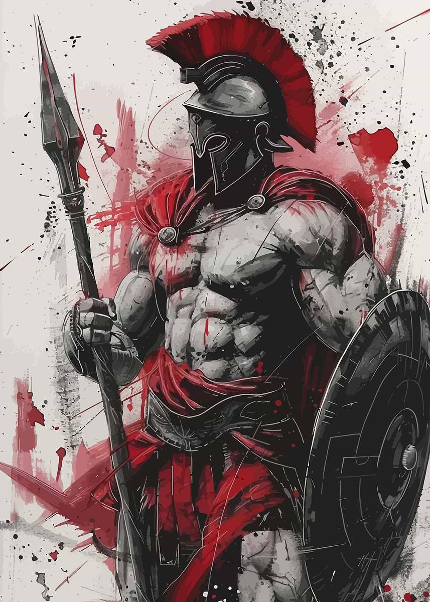 'Soldier warrior spartan' Poster, picture, metal print, paint by ...