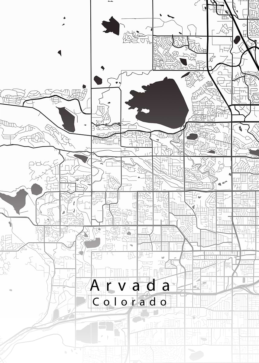 'Arvada Colorado Map' Poster, picture, metal print, paint by Mapique ...