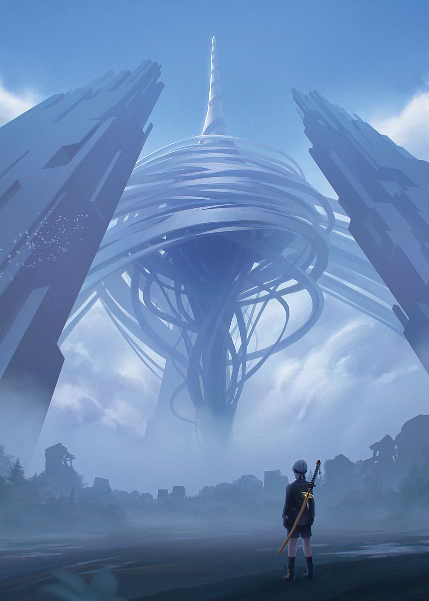 'NieR Automata The Tower' Poster, picture, metal print, paint by ...