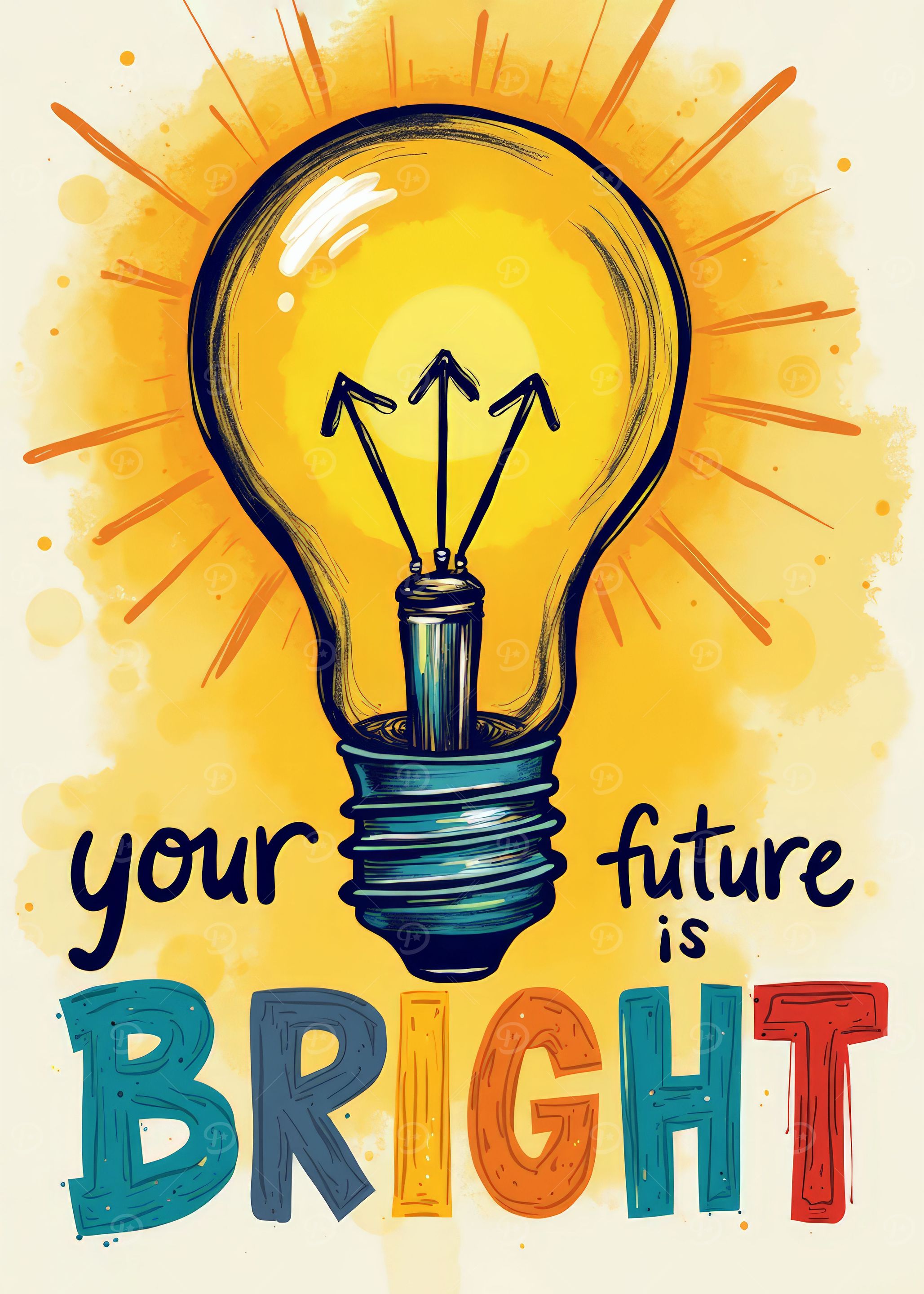 'Your Future is Bright' Poster, picture, metal print, paint by The ...