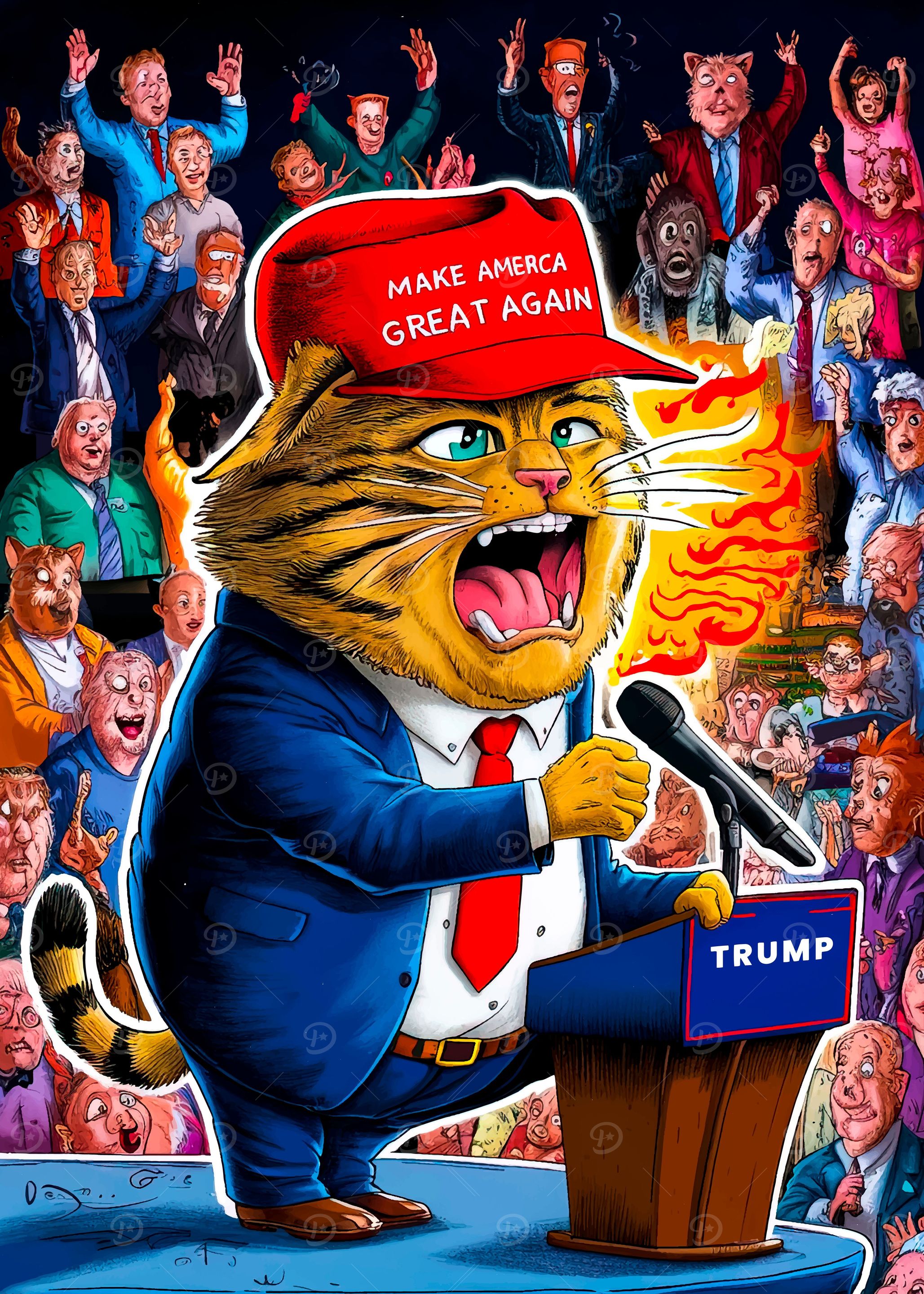 'Trump Cat' Poster, picture, metal print, paint by Reflection Quotes ...