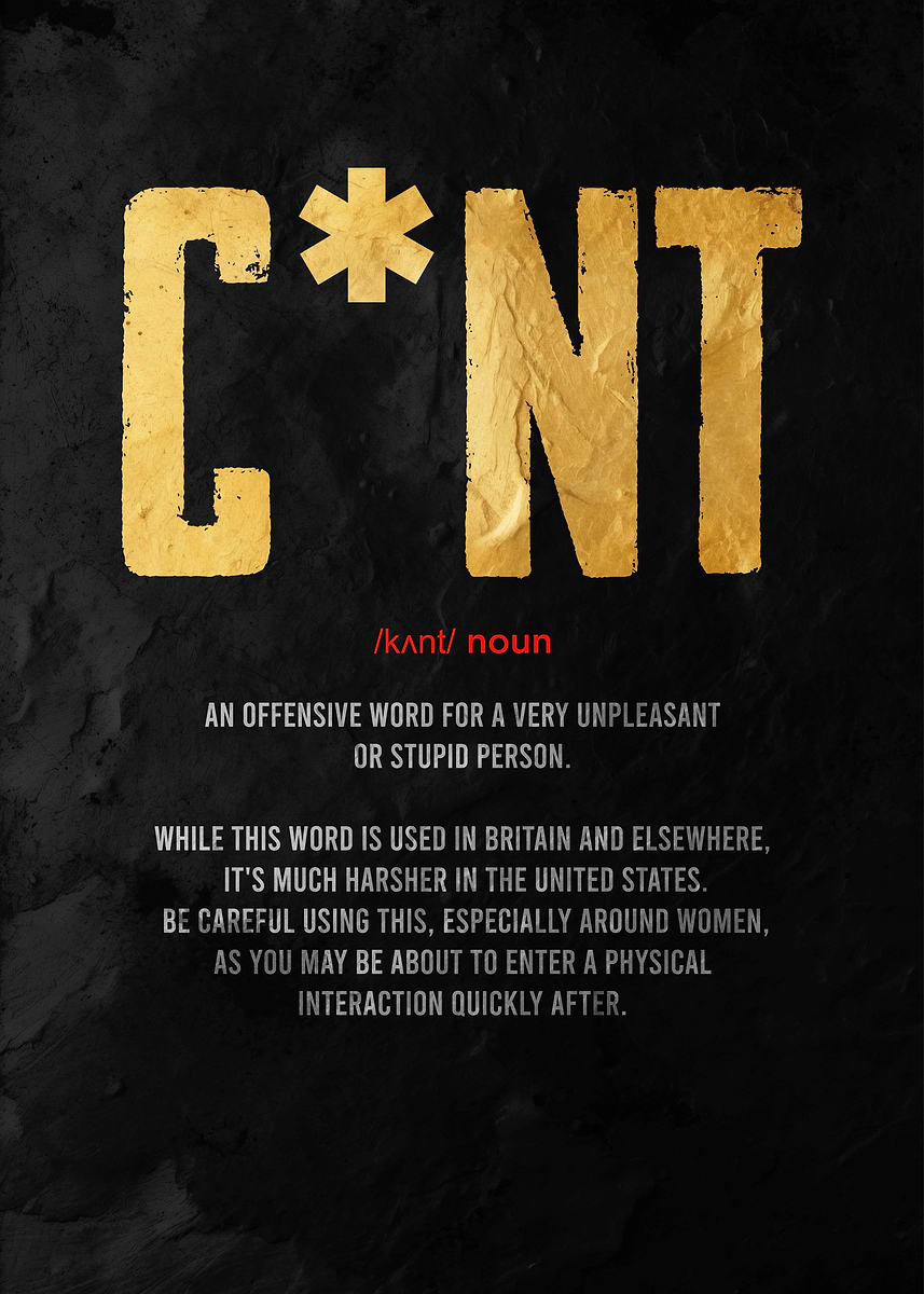 'cunt funny definition' Poster, picture, metal print, paint by Lowpoly ...