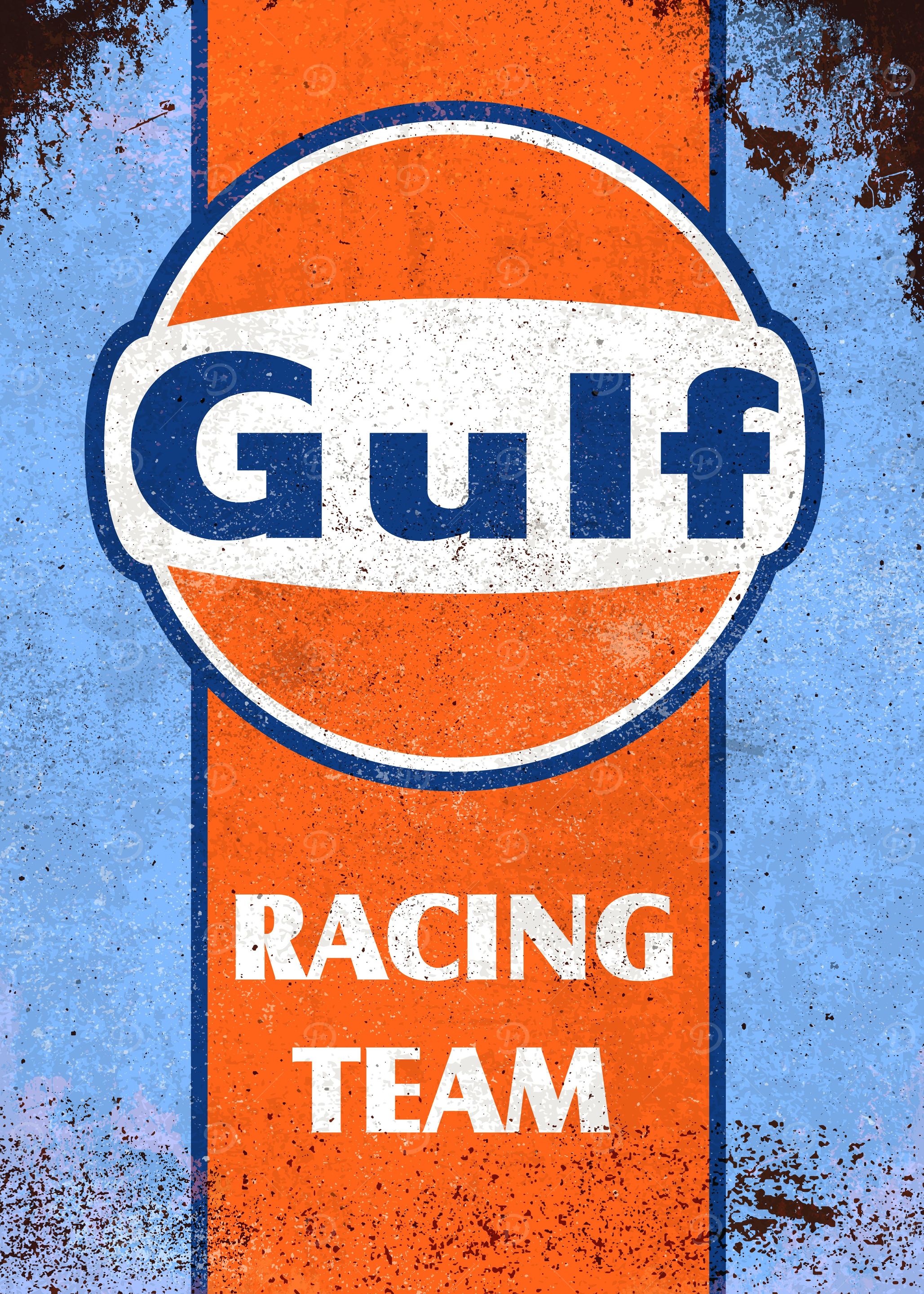 'Gulf Racing Team Sign' Poster, picture, metal print, paint by great ...