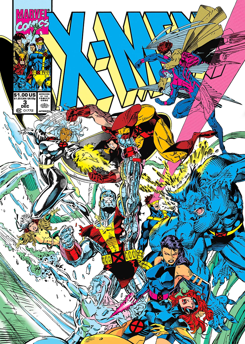'X-Men Group Fight' Poster, picture, metal print, paint by Marvel ...