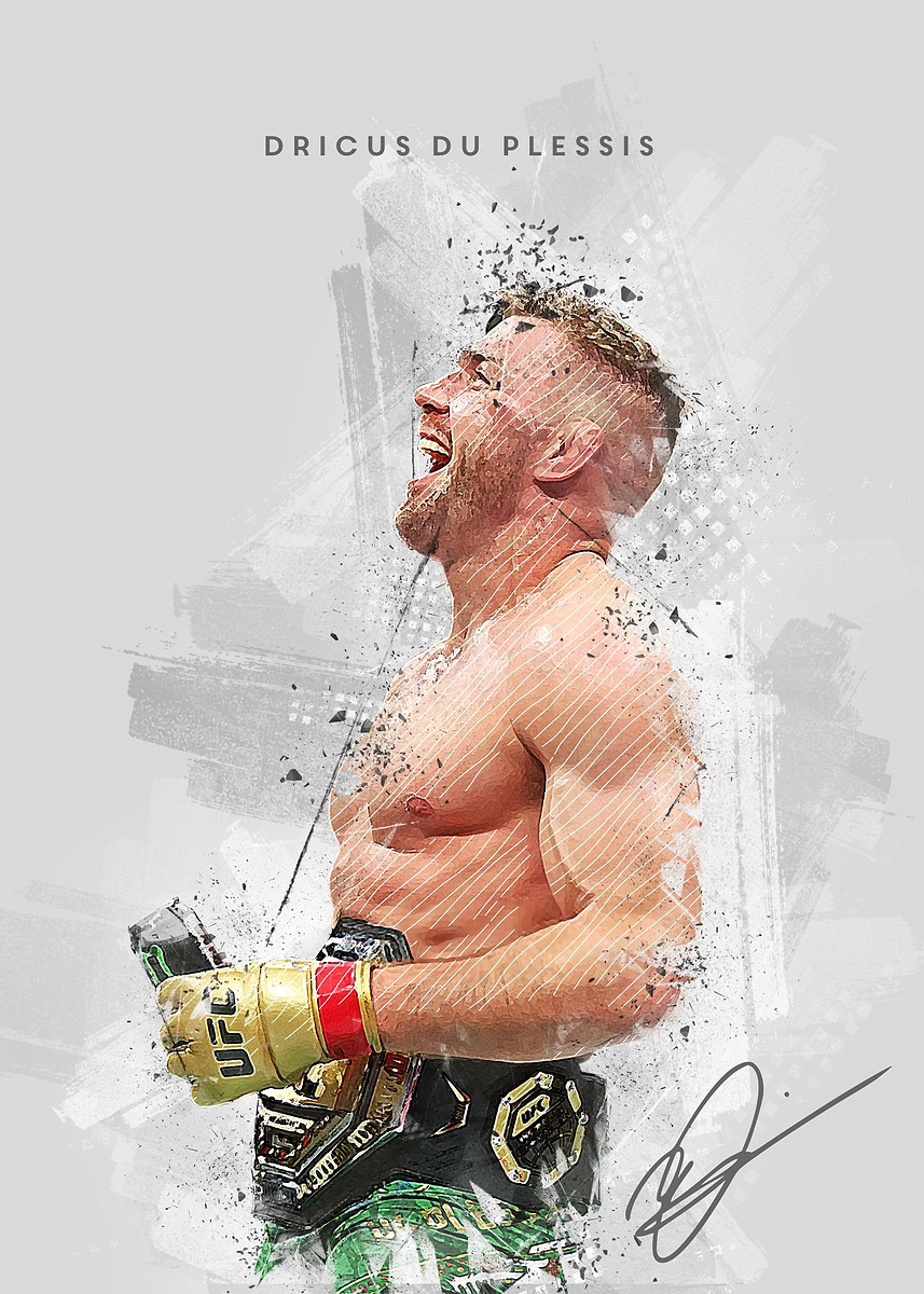 'Dricus Du Plessis' Poster, picture, metal print, paint by SA KE | Displate