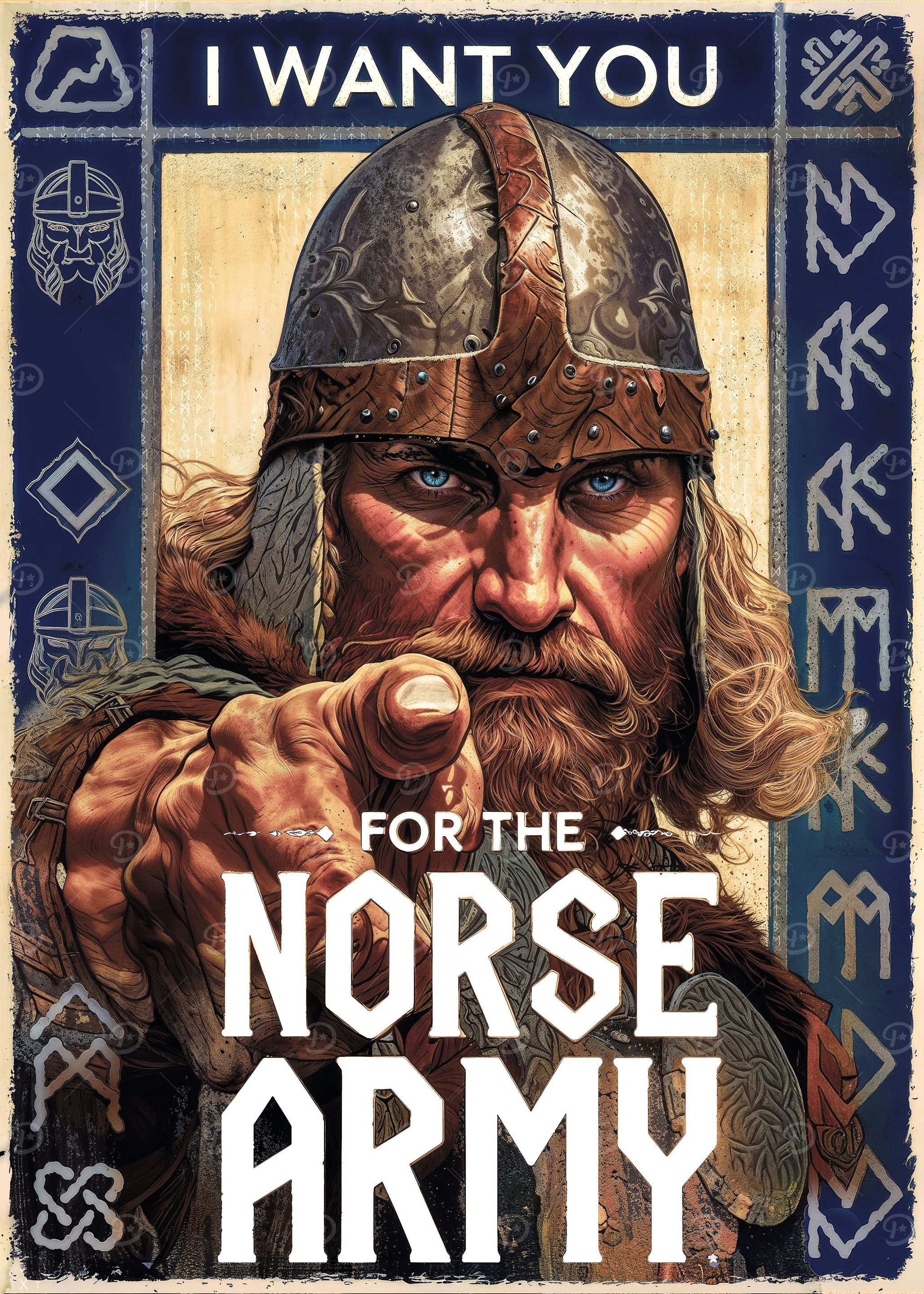 'Join the Norse Army' Poster, picture, metal print, paint by Bruno ...