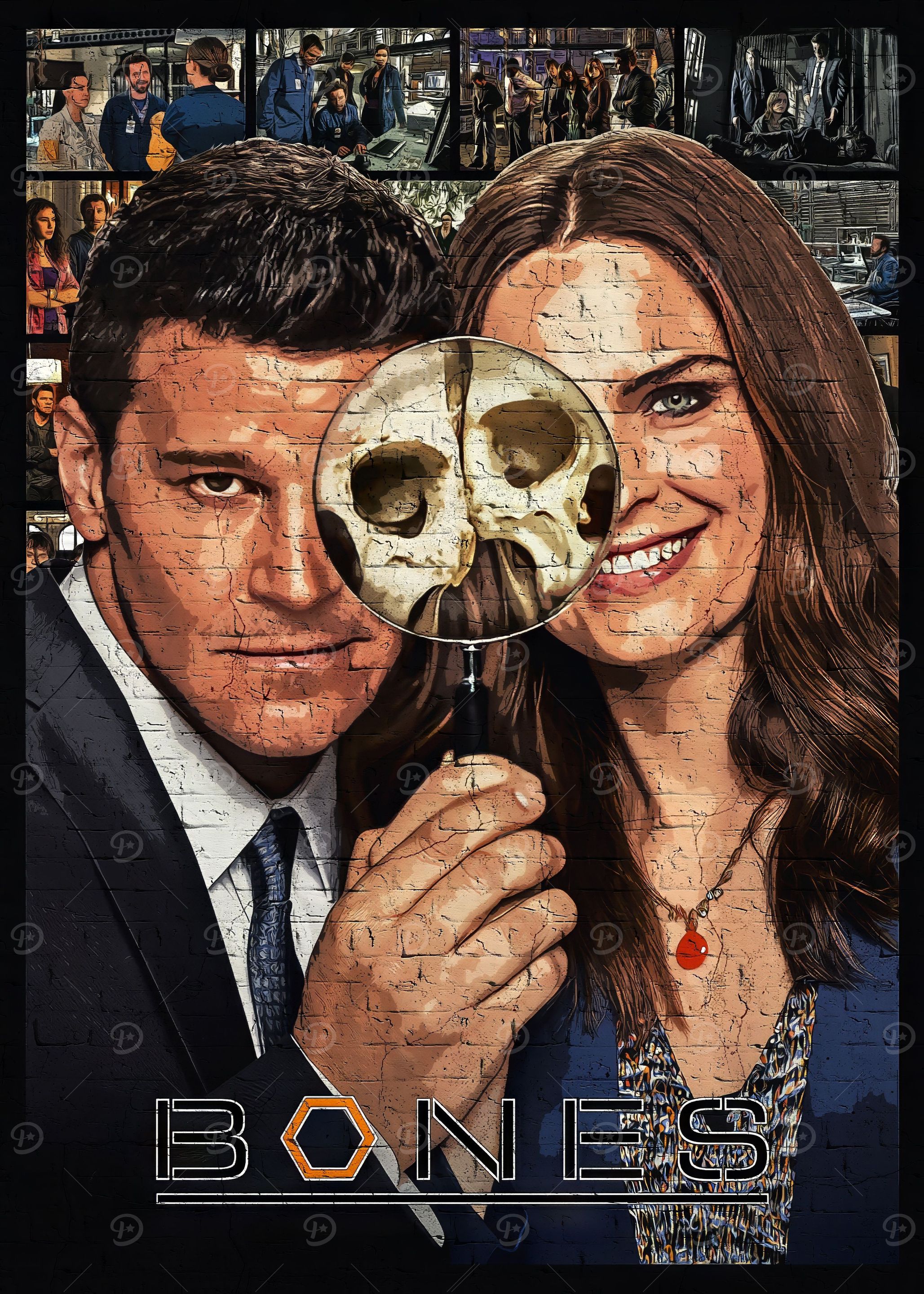 'Bones' Poster, picture, metal print, paint by Graphics GC | Displate