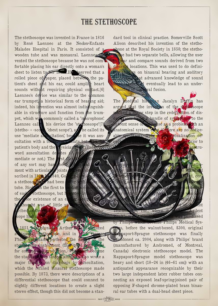 'The Stethoscope' Poster, picture, metal print, paint by Aged Pixel ...