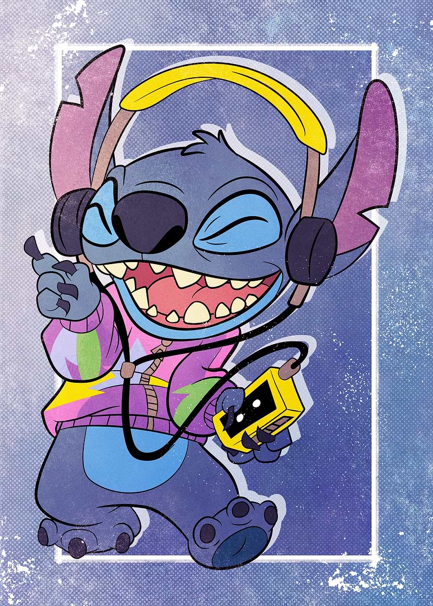'Stitch Headphones' Poster, picture, metal print, paint by Disney ...