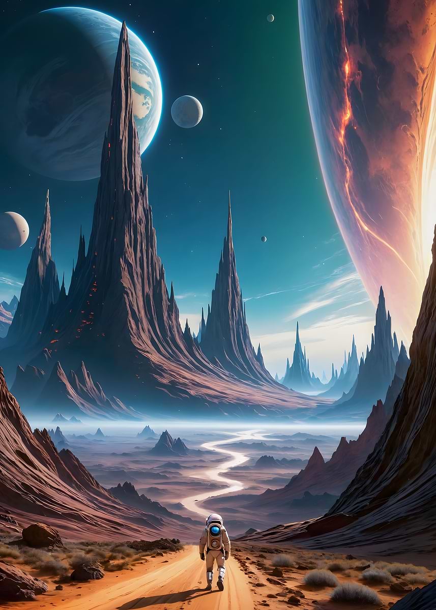 'Space Exploration Path' Poster, picture, metal print, paint by The ...
