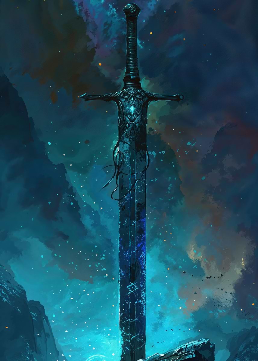 'Soul sword of cosmos' Poster, picture, metal print, paint by Powerful ...