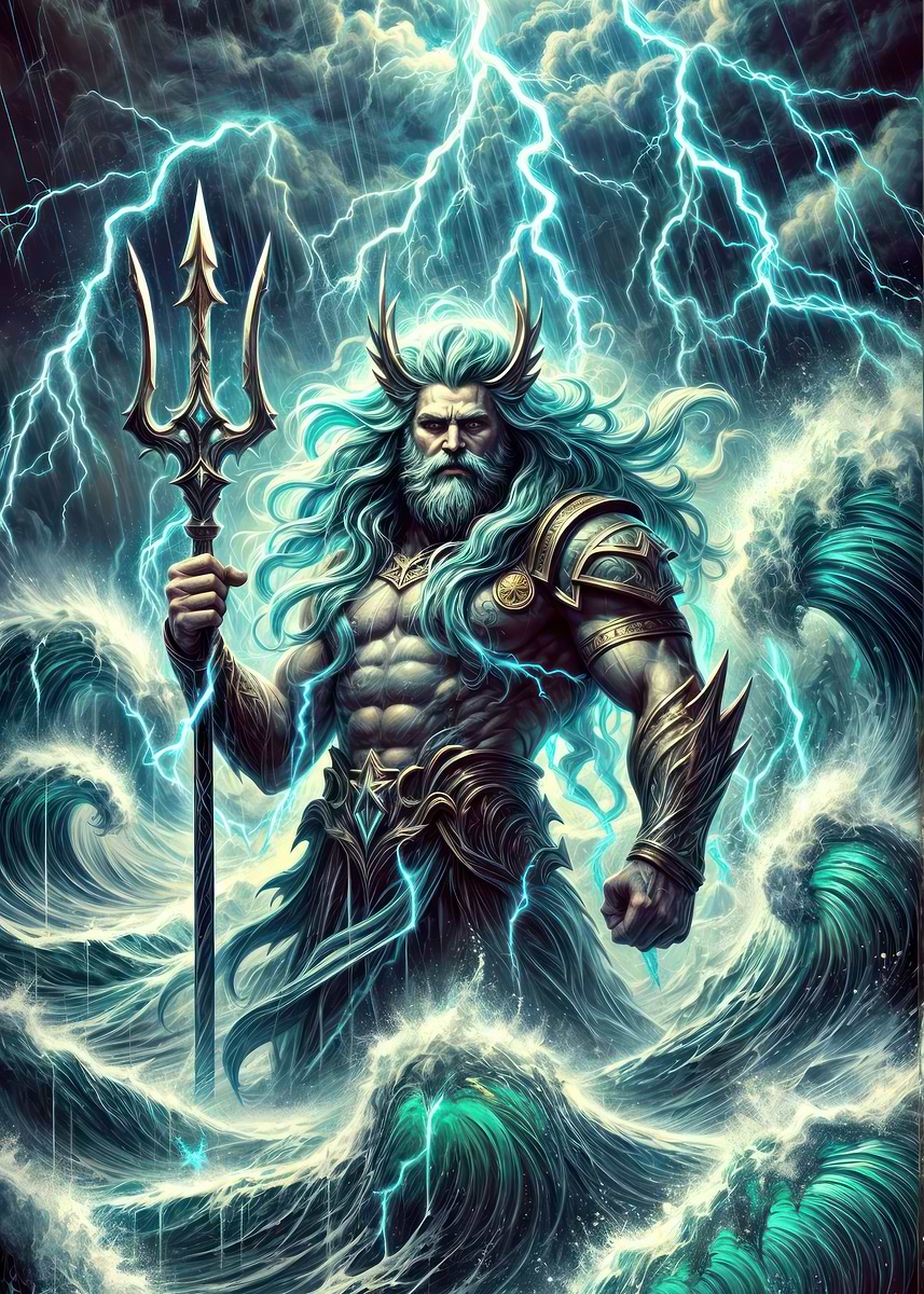 'Poseidon' Poster, picture, metal print, paint by Below Horizon | Displate