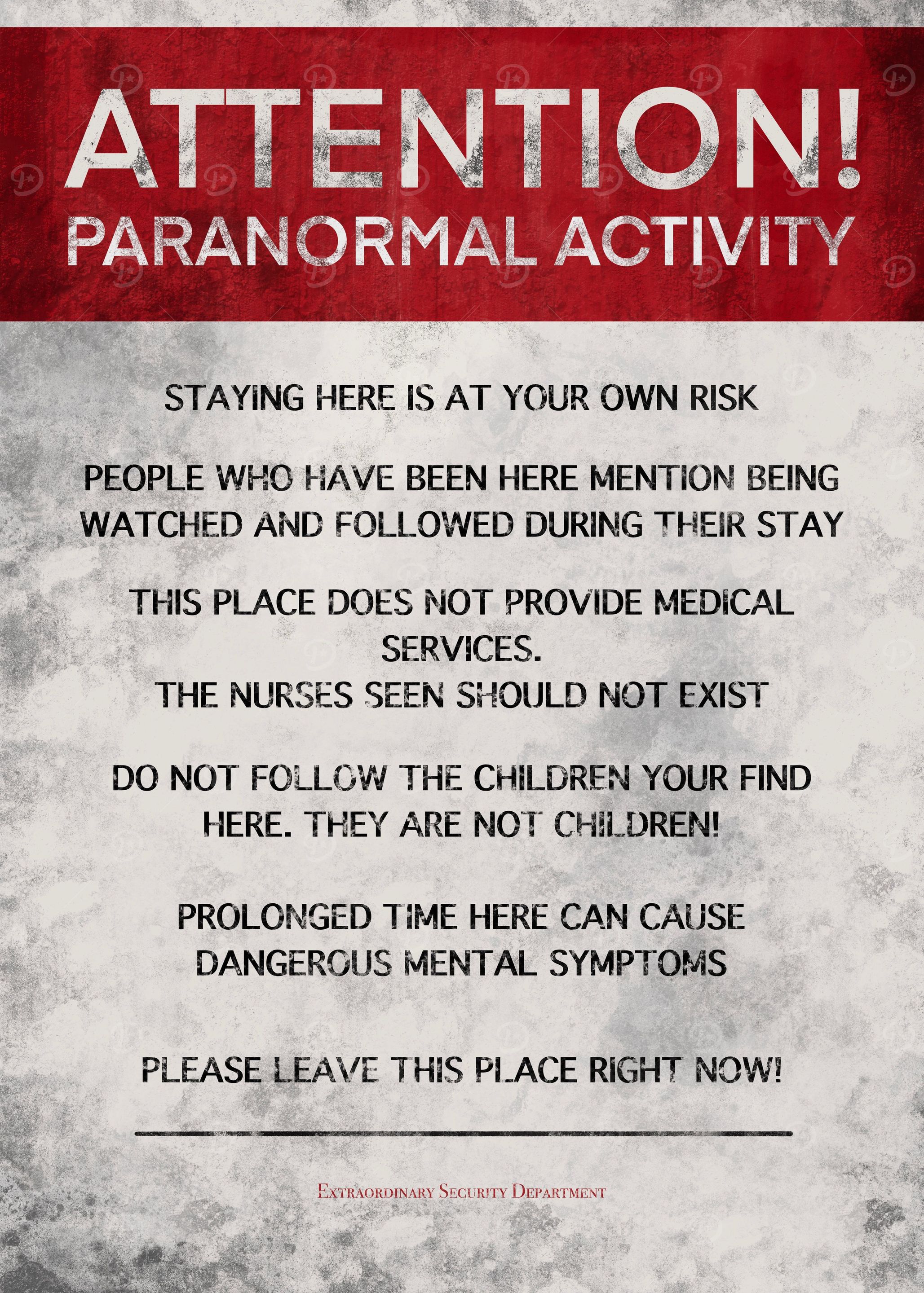 'PARANORMAL ACTIVITY SIGN' Poster, picture, metal print, paint by ...