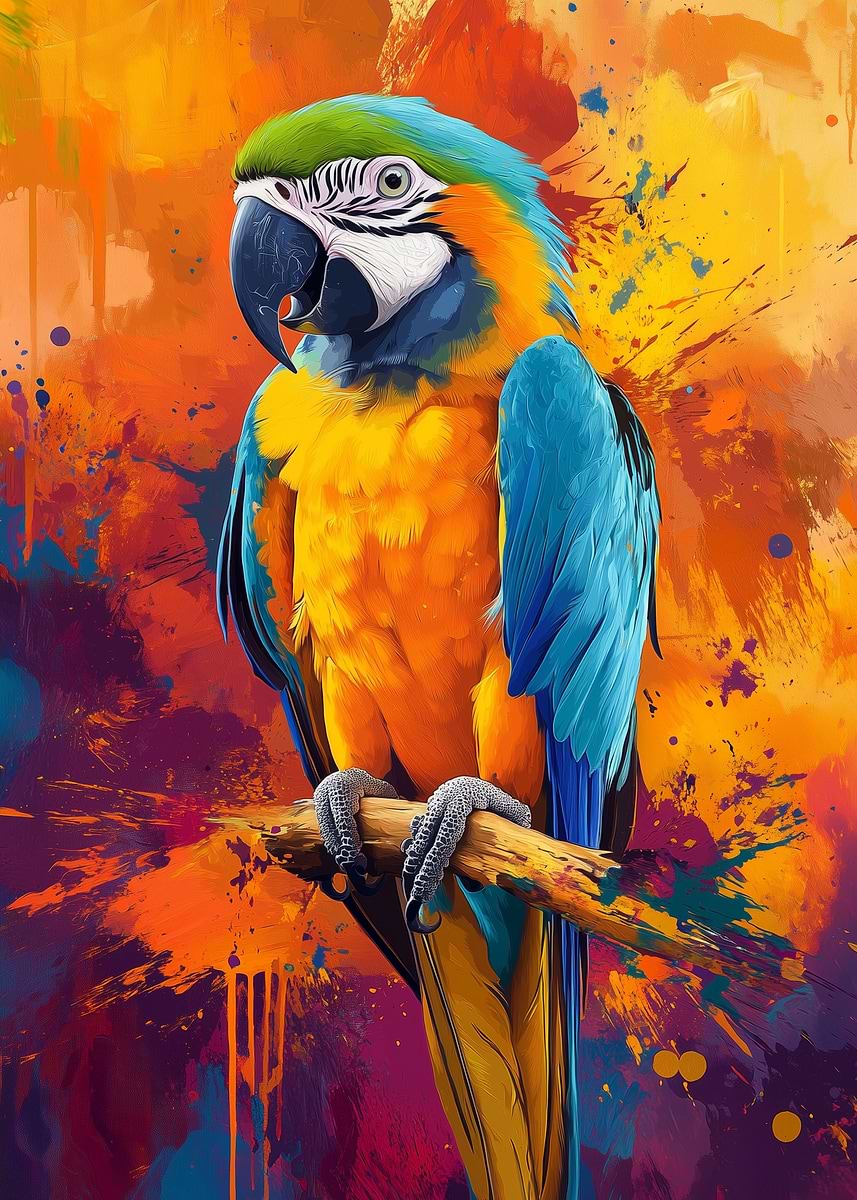 'Beautiful Parrot painting' Poster, picture, metal print, paint by Mari ...