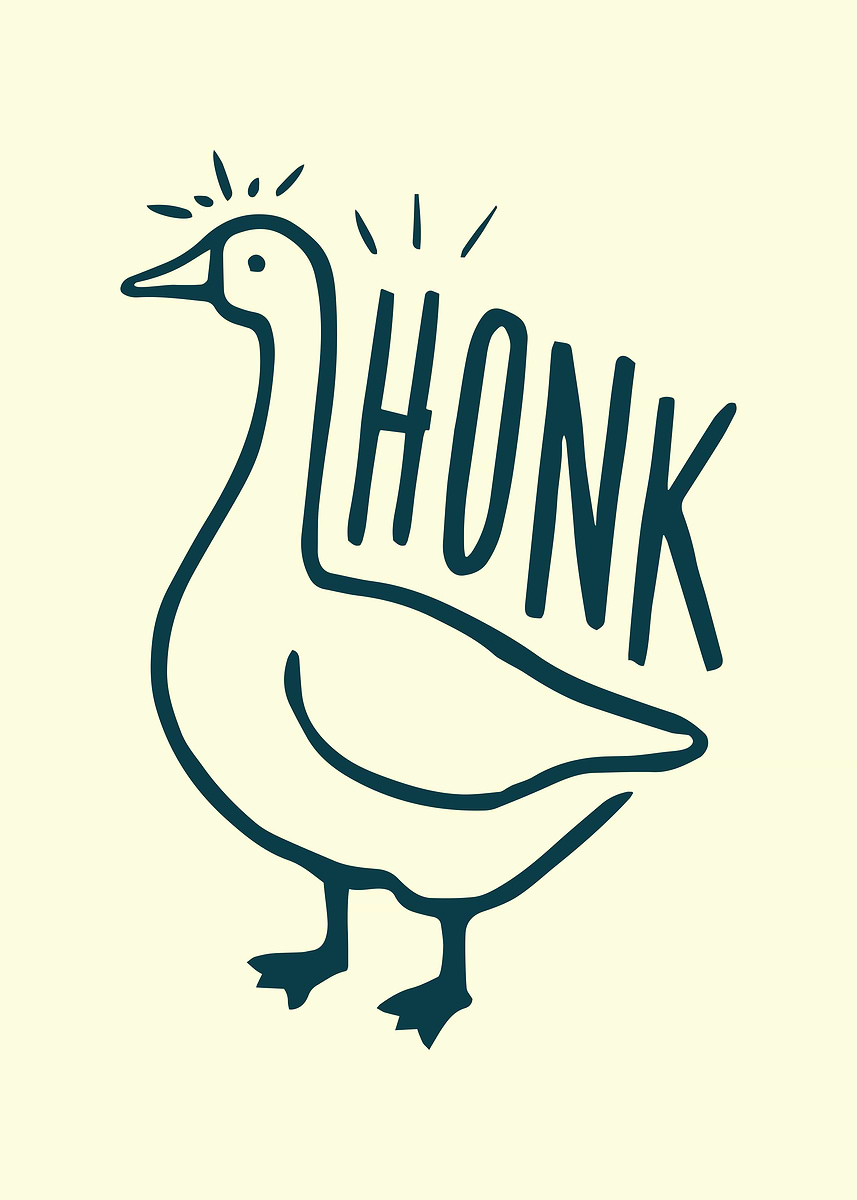 'Honking Goose Illustration' Poster, picture, metal print, paint by ...