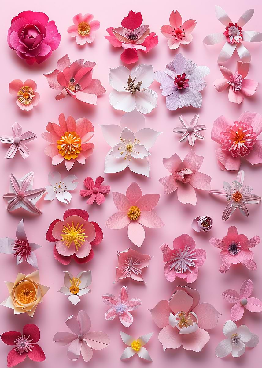 'Paper Flower Arrangement' Poster, picture, metal print, paint by ...