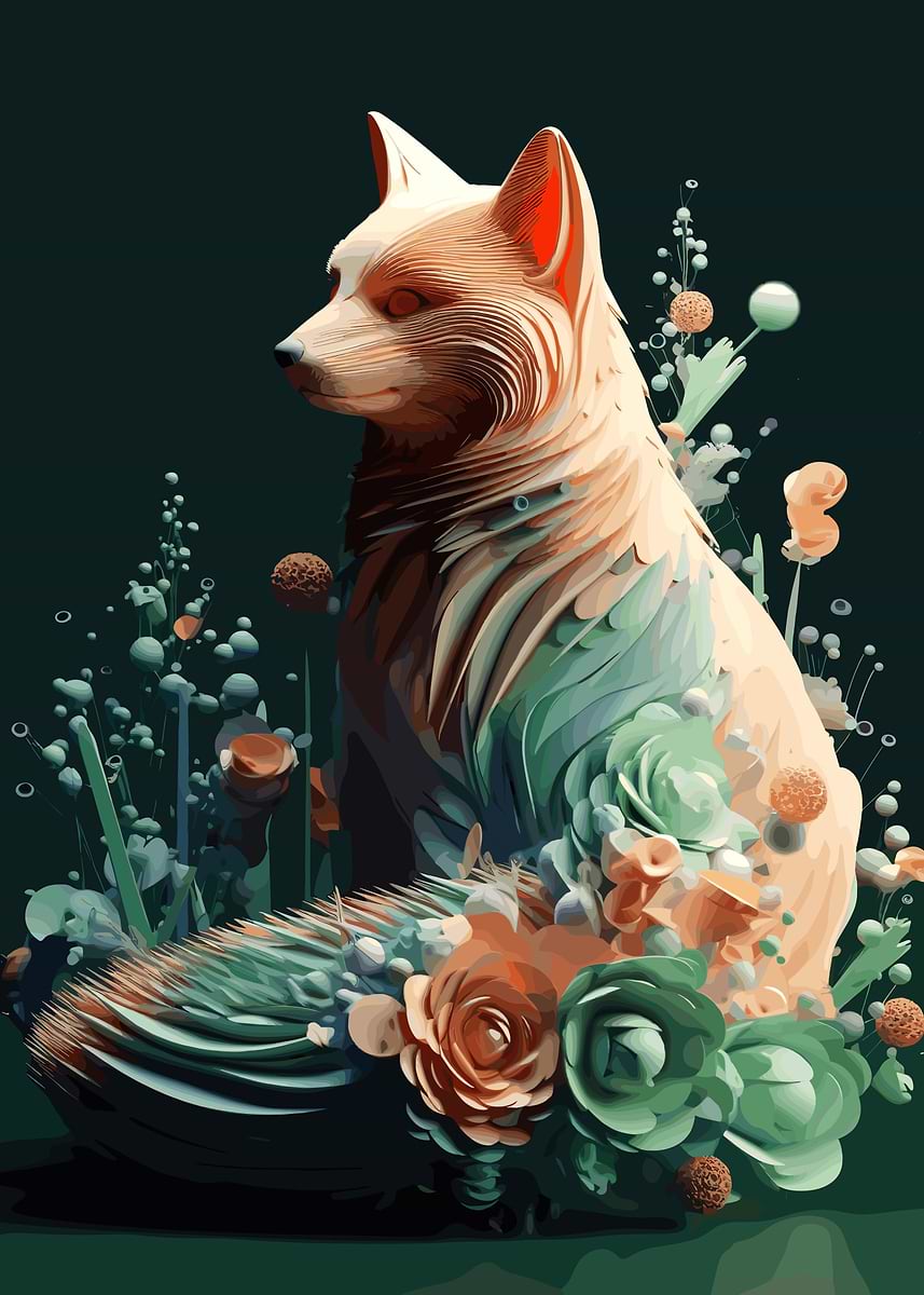 'Fox 3D Illustration' Poster, picture, metal print, paint by ...