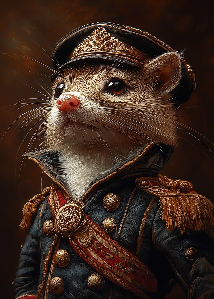 'Renaissance Stoat General' Poster, picture, metal print, paint by ...