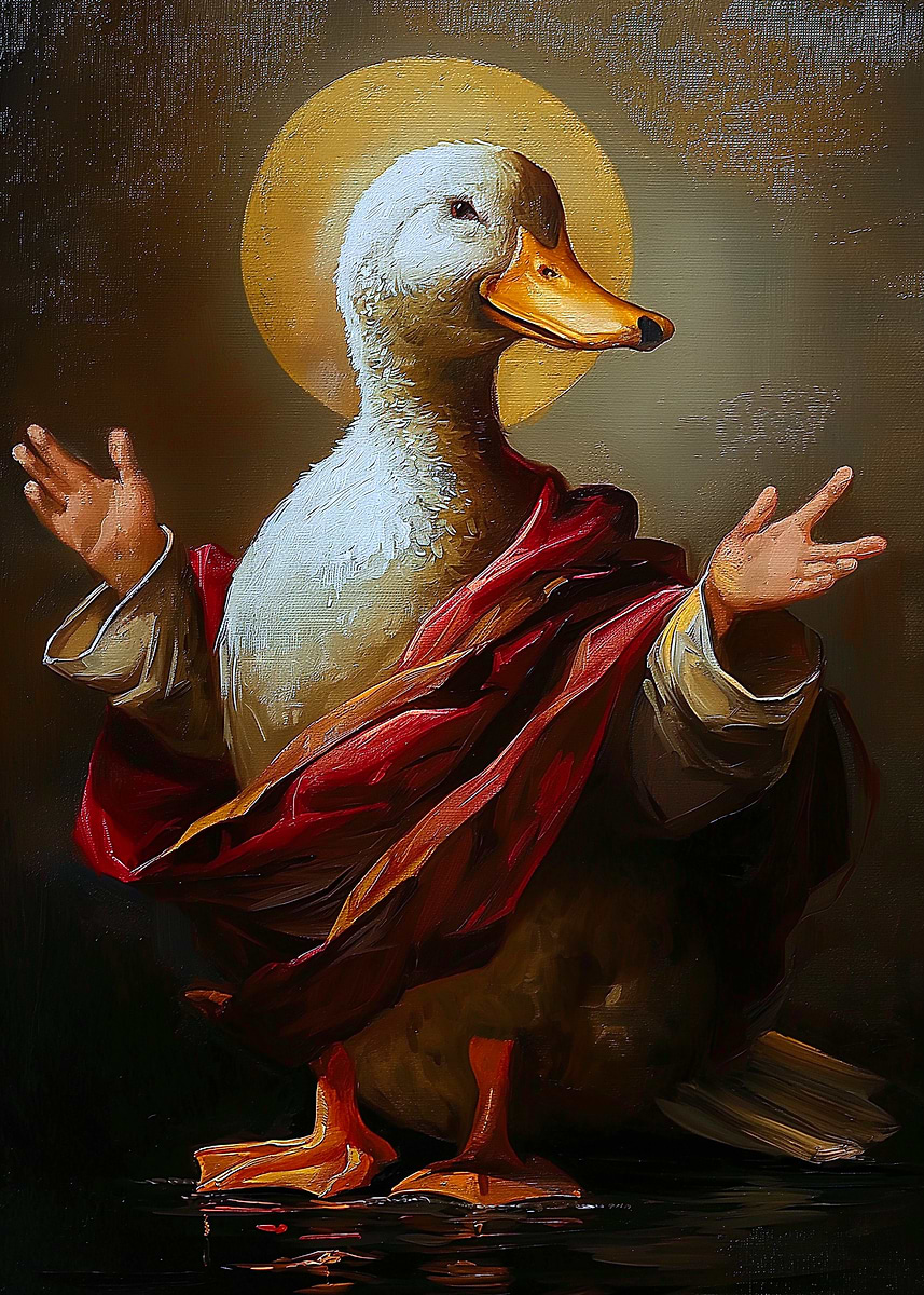 'Christmas Duck' Poster, picture, metal print, paint by Cyberpunk ...