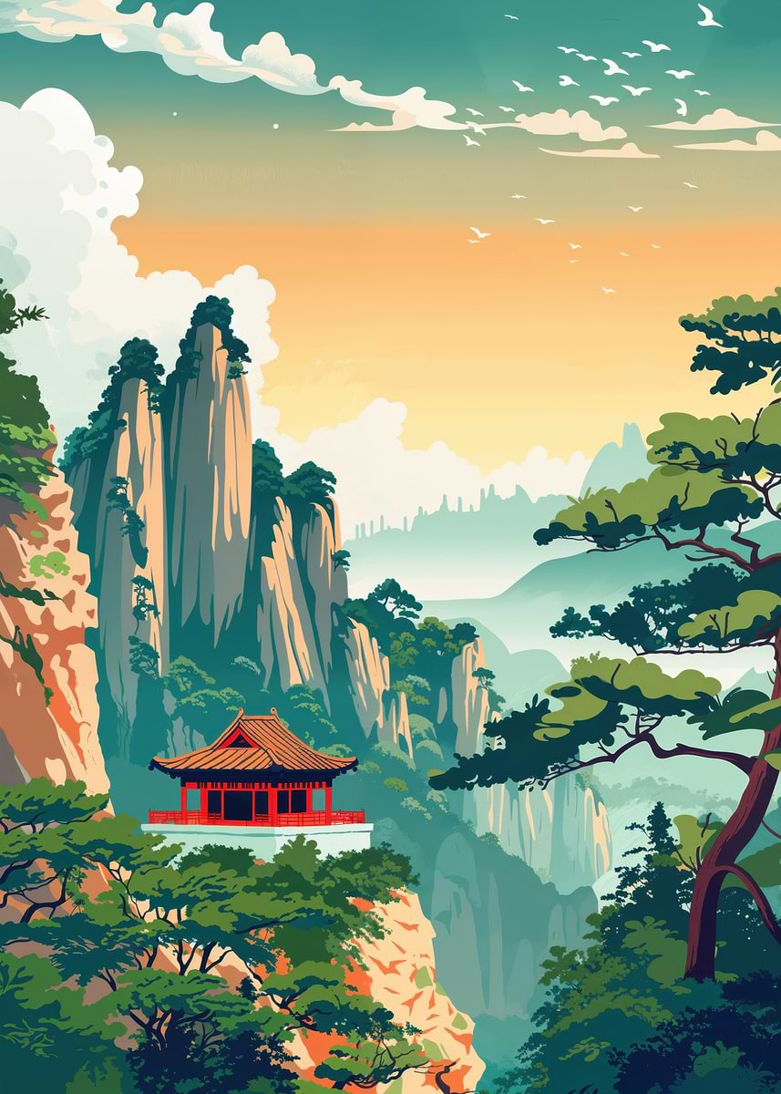 'Wulingyuan travel poster' Poster, picture, metal print, paint by ...