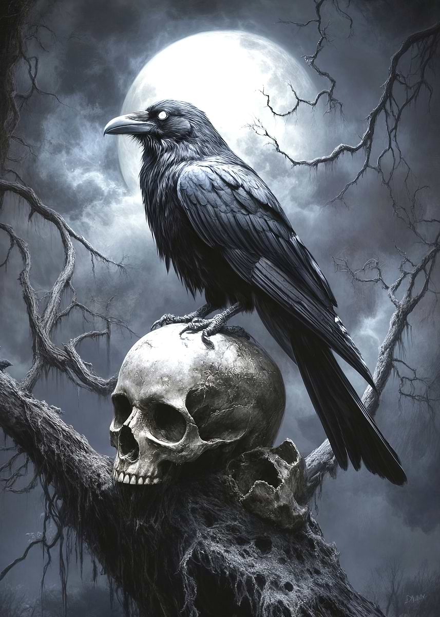 'Raven of the Skull' Poster, picture, metal print, paint by Arturo Vivo ...