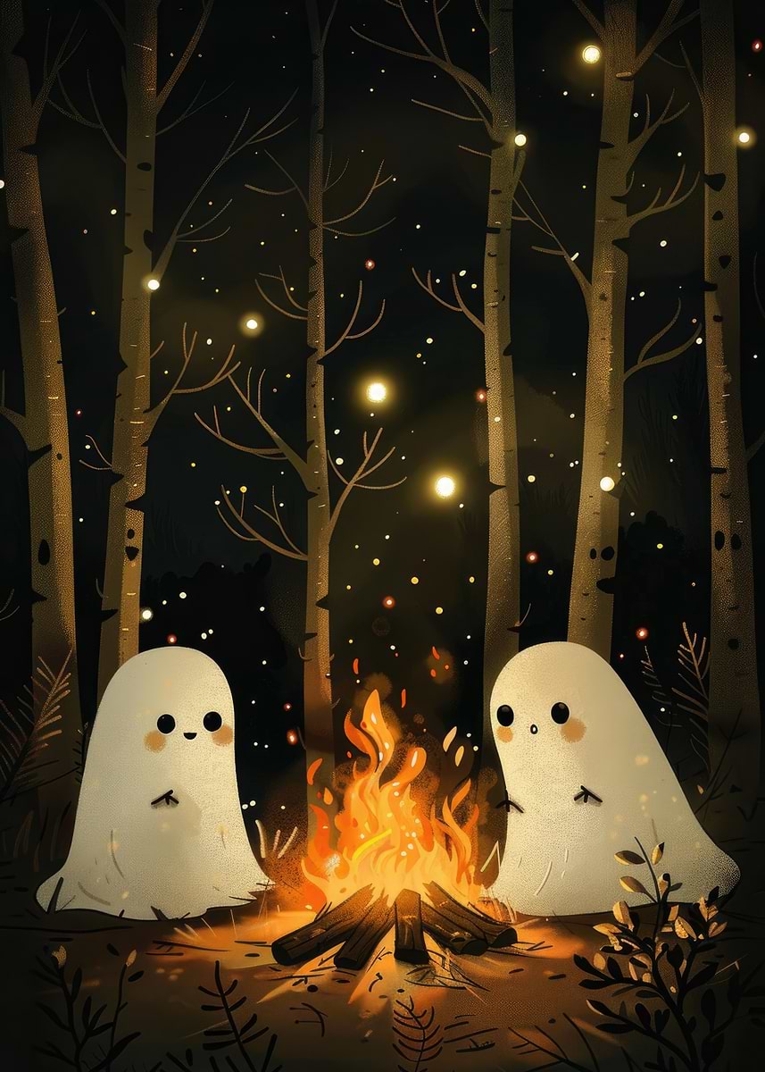 'Ghostly Campfire' Poster, picture, metal print, paint by GulDesignCo ...