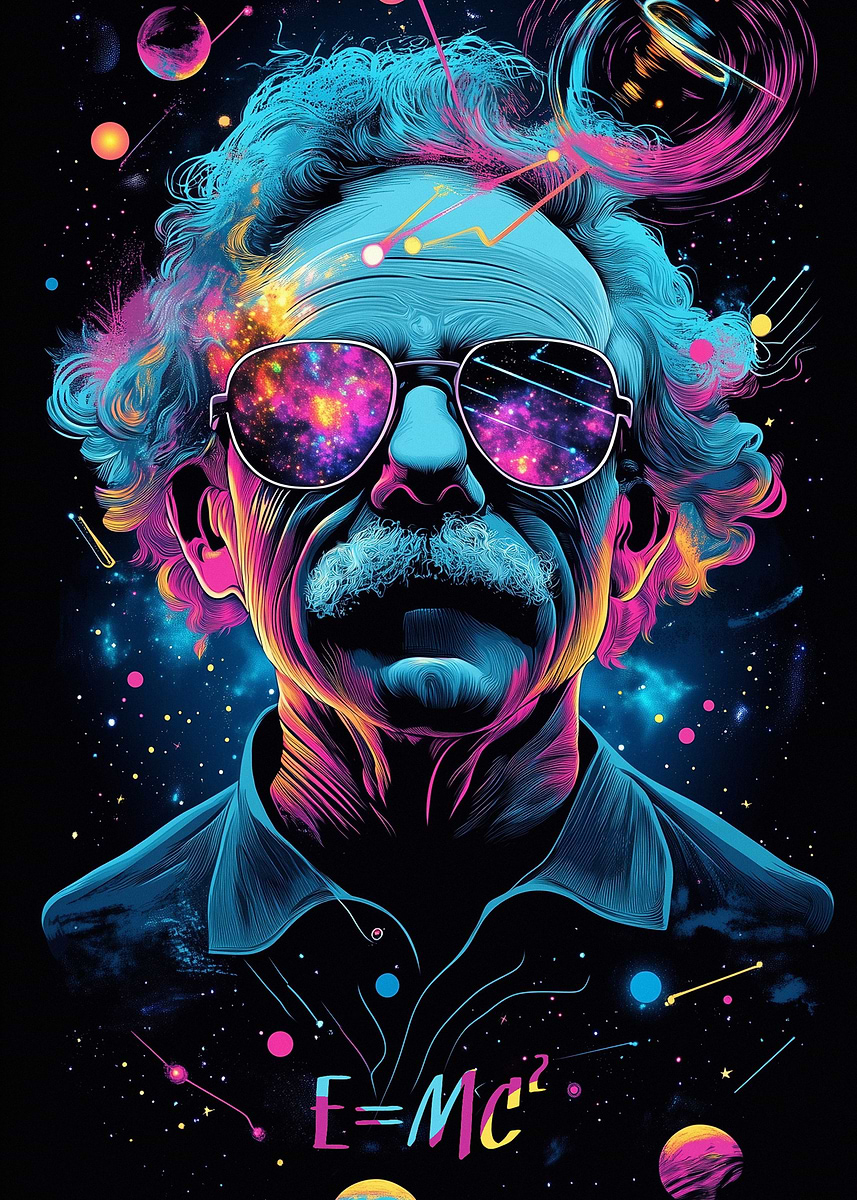 'Albert Einstein' Poster, picture, metal print, paint by Dark Poster ...