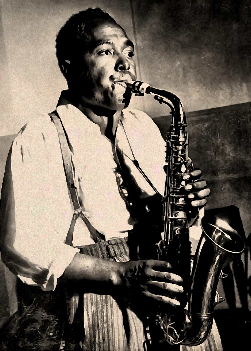 'Saxophone Player Portrait' Poster, picture, metal print, paint by ...