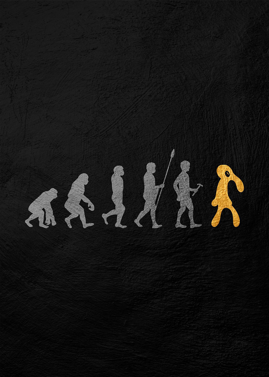 'bold brush human evolution' Poster, picture, metal print, paint by ...