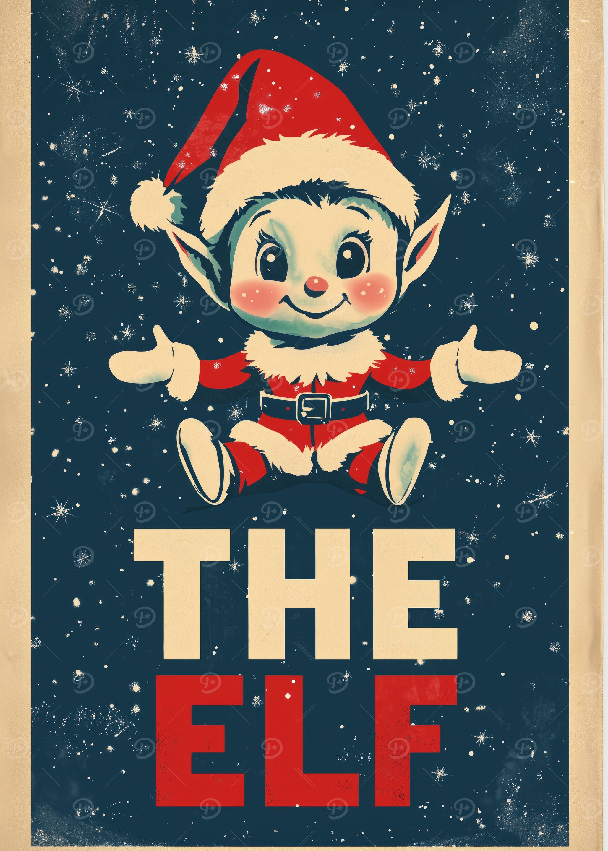 'The Christmas Elf Poster' Poster, picture, metal print, paint by ...