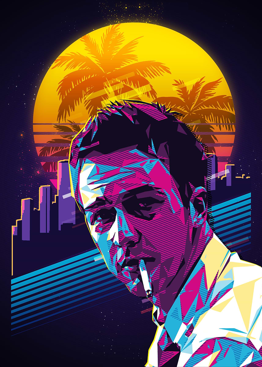 'Retro 80s Style Portrait project mayhem' Poster, picture, metal print ...
