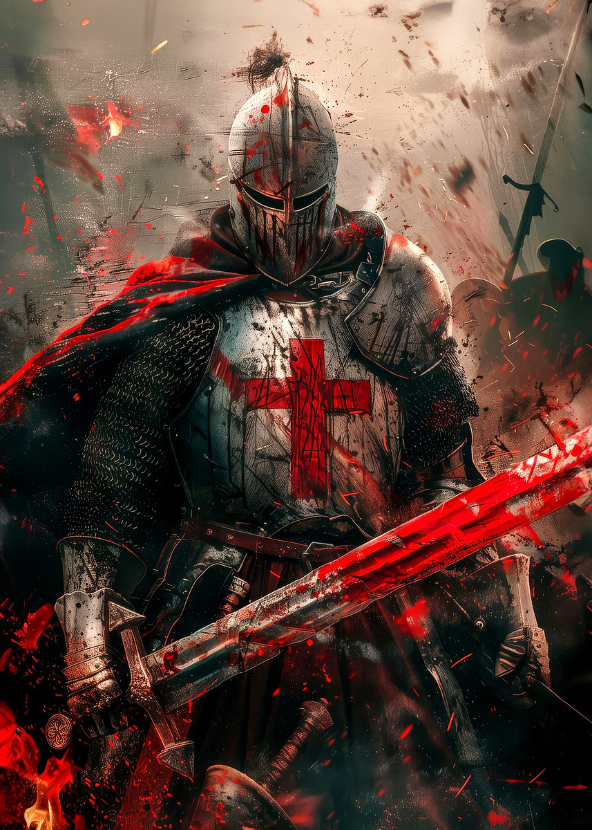 'Crusader Knight' Poster, picture, metal print, paint by 80s Online ...