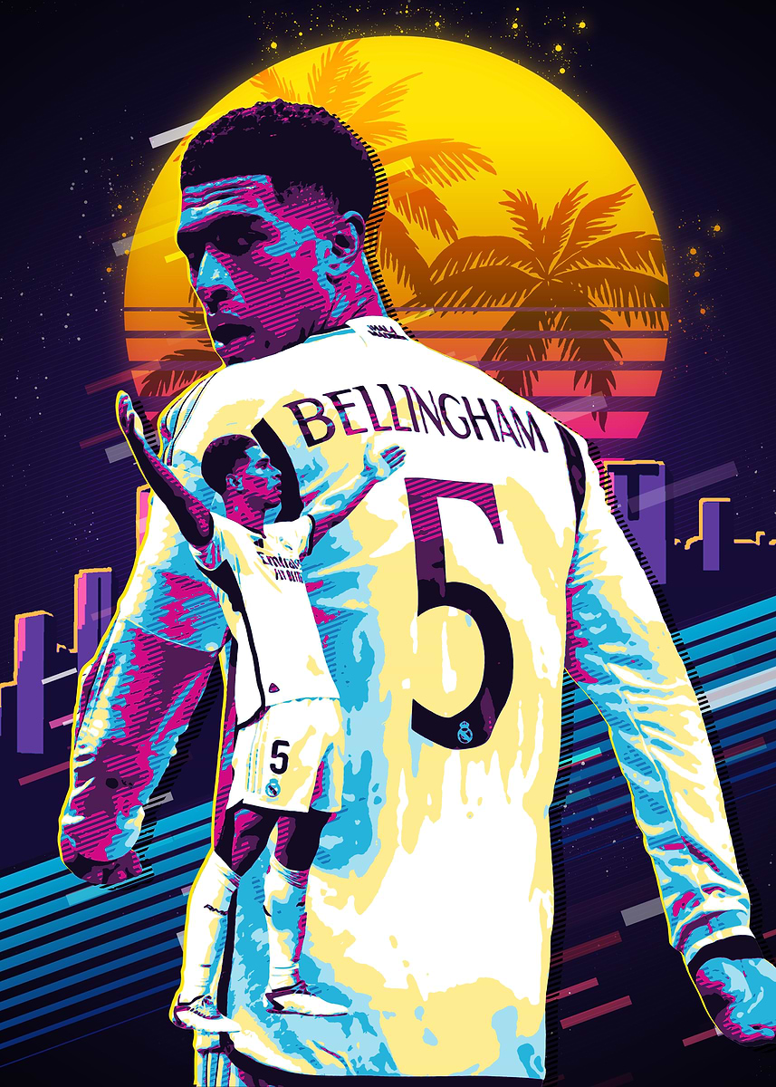 'Bellingham Retro 80s Art' Poster, picture, metal print, paint by ...