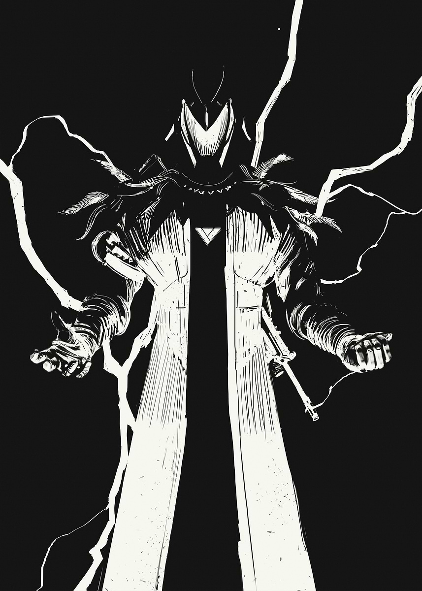 'Warlock Black & White' Poster, picture, metal print, paint by Destiny ...