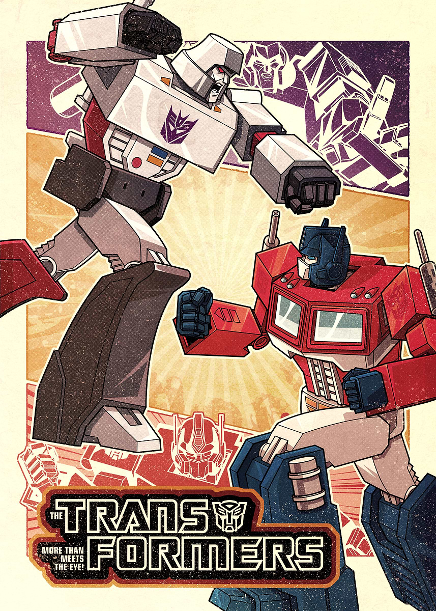 'Optimus Megatron Fight' Poster, picture, metal print, paint by ...