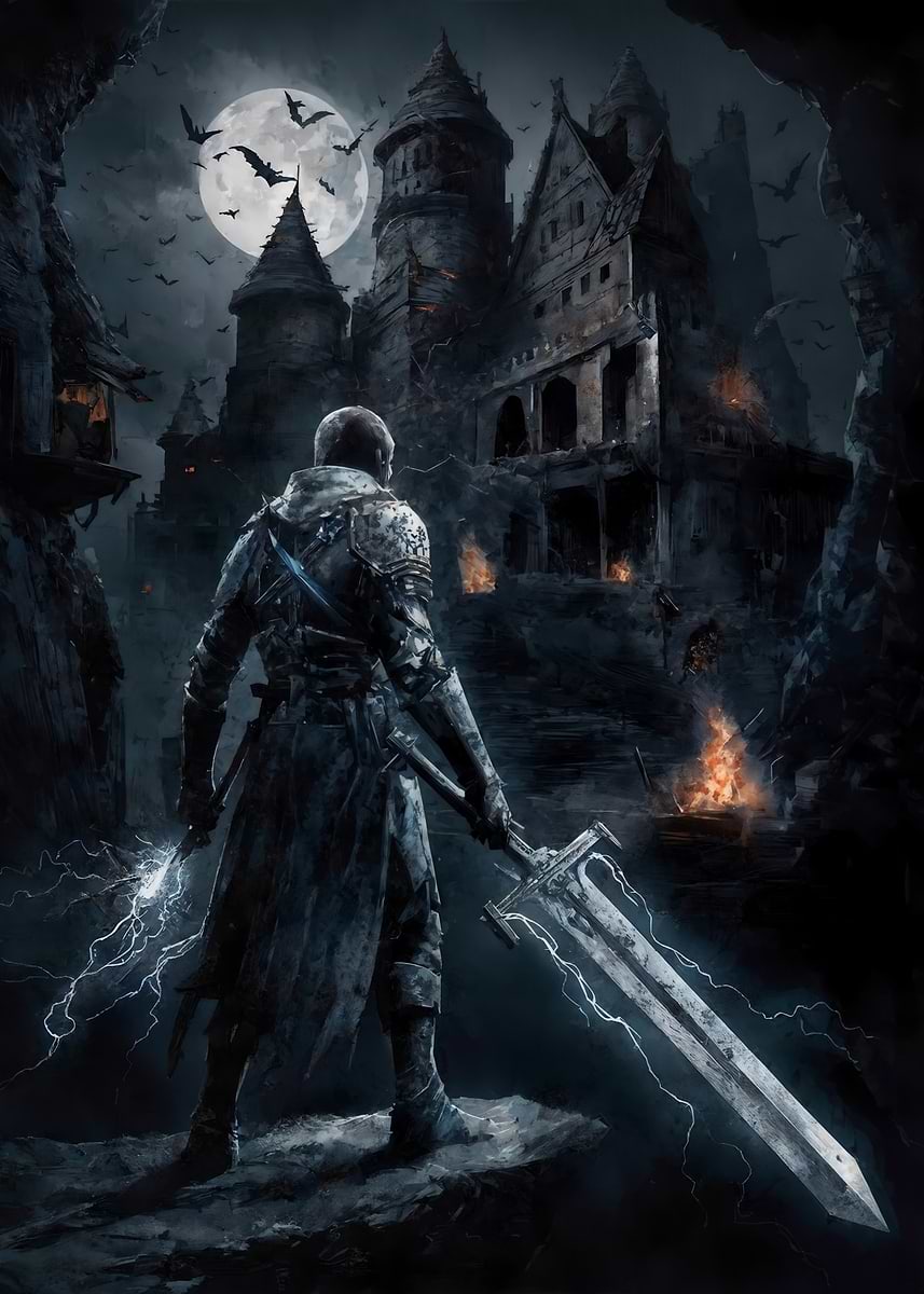 'Dark Fantasy Knight' Poster, picture, metal print, paint by Lukasz ...