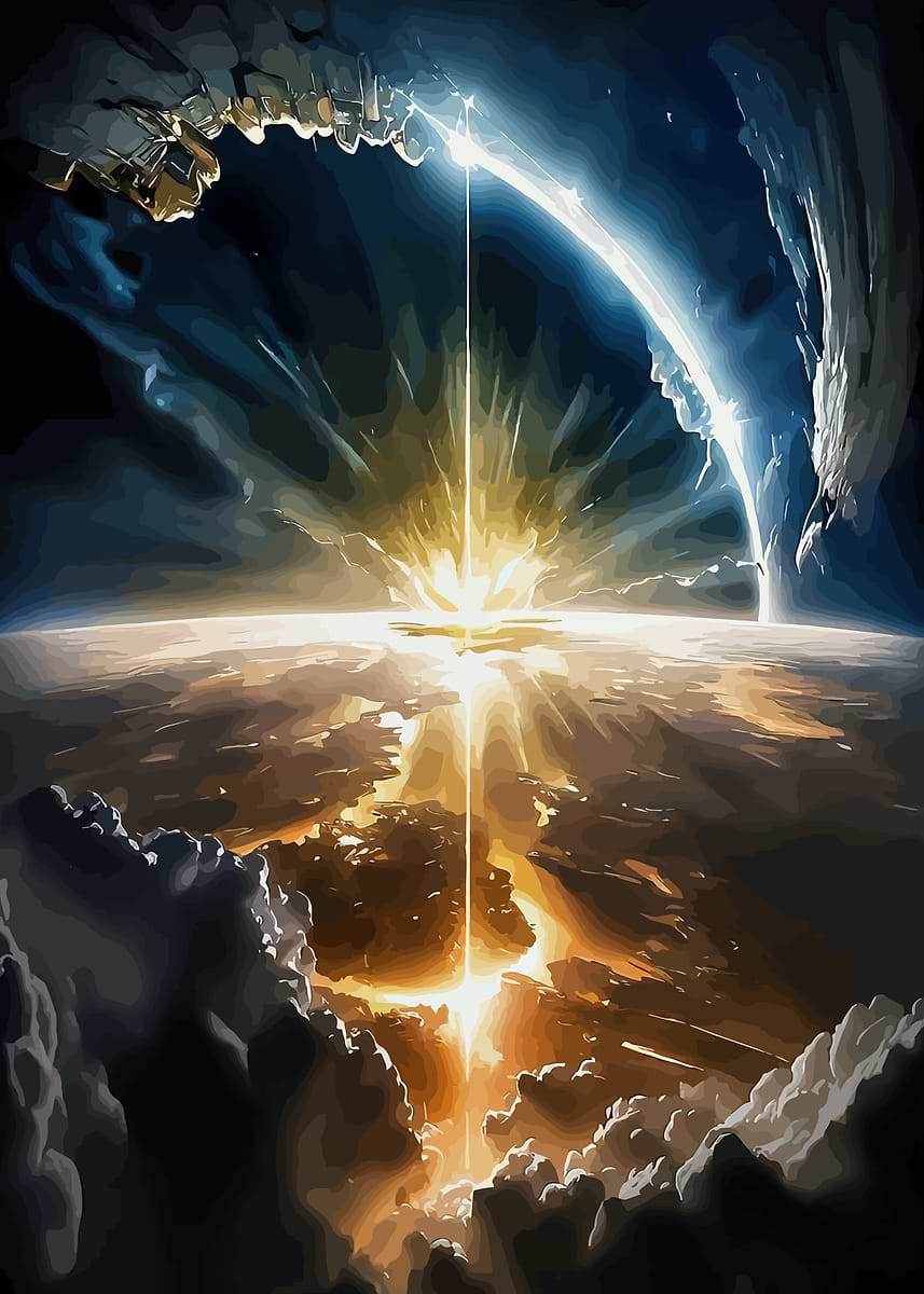 'Cosmic Beam' Poster, picture, metal print, paint by cameron amber ...