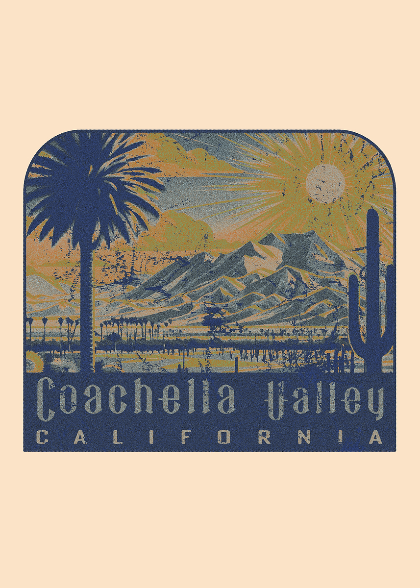 'Coachella Valley California Vintage' Poster, picture, metal print ...
