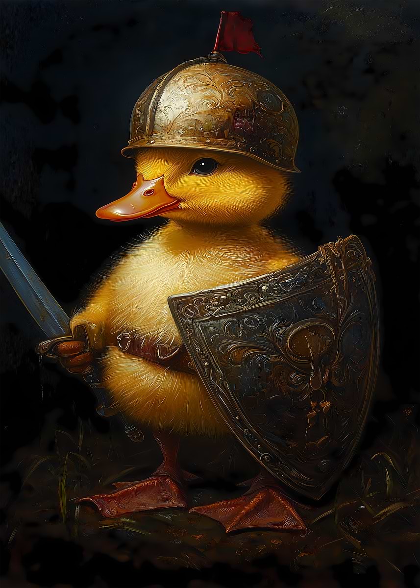 'Duck Knight' Poster, picture, metal print, paint by Toko Diwan | Displate
