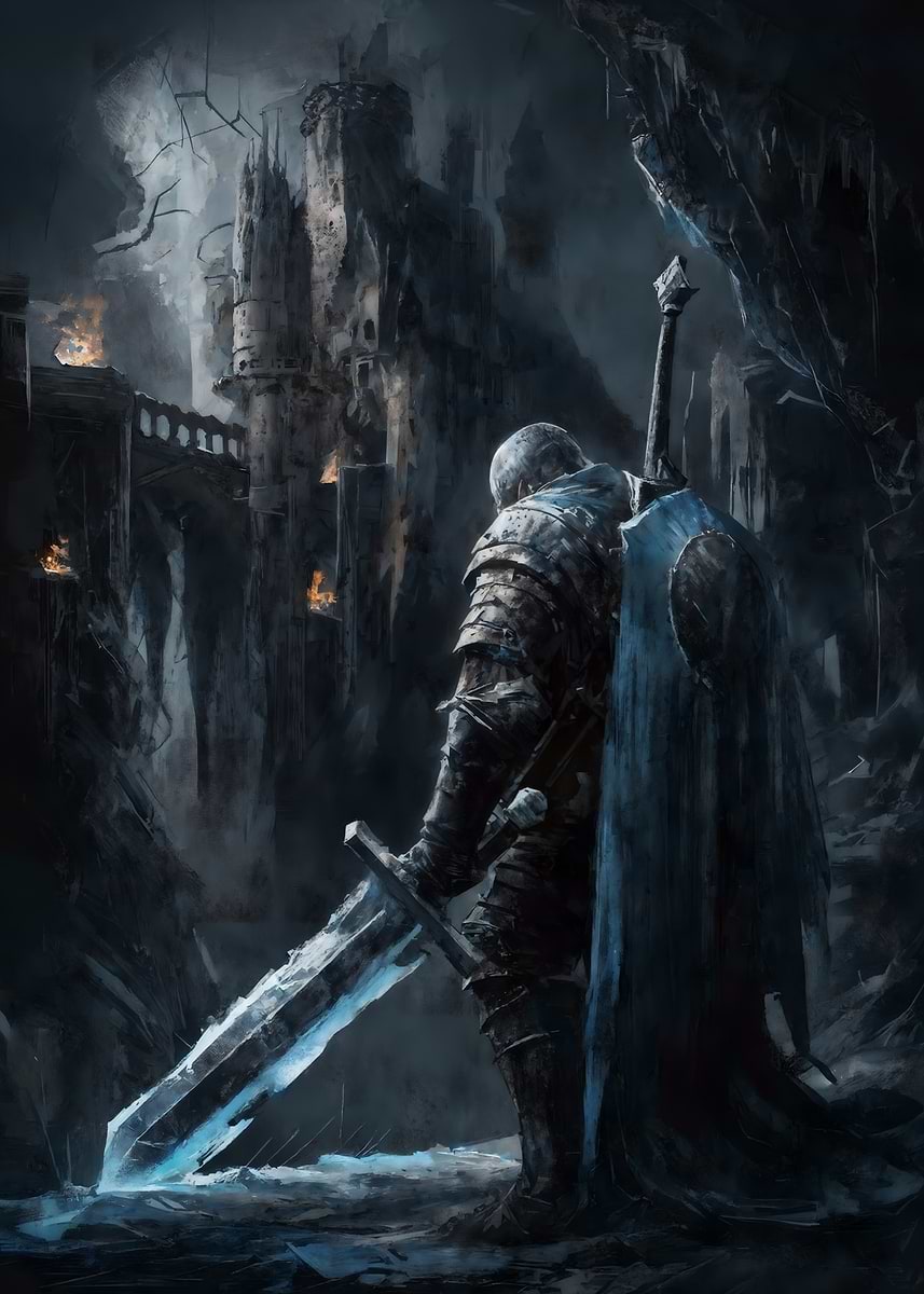 'Dark Fantasy Knight' Poster, picture, metal print, paint by Lukasz ...