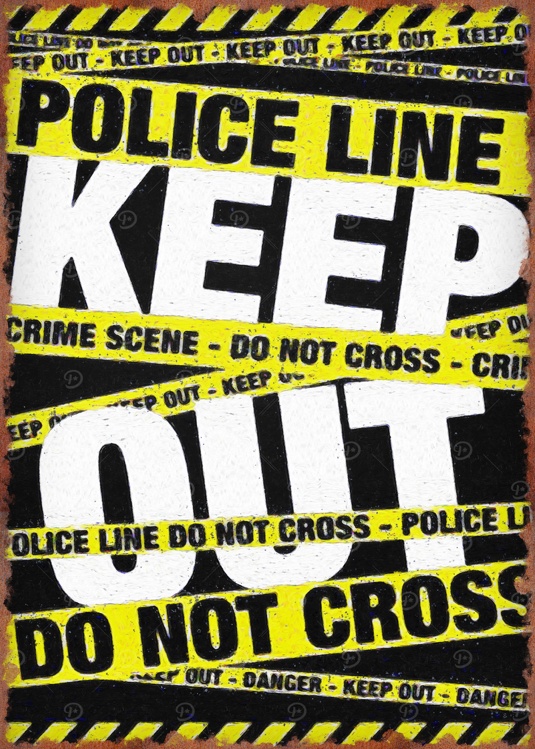 'Police Line Keep Out Sign' Poster, picture, metal print, paint by ...