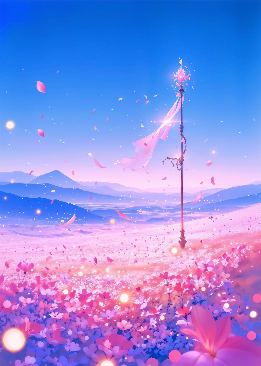 'Flower Field Magic Staff' Poster, picture, metal print, paint by in ...