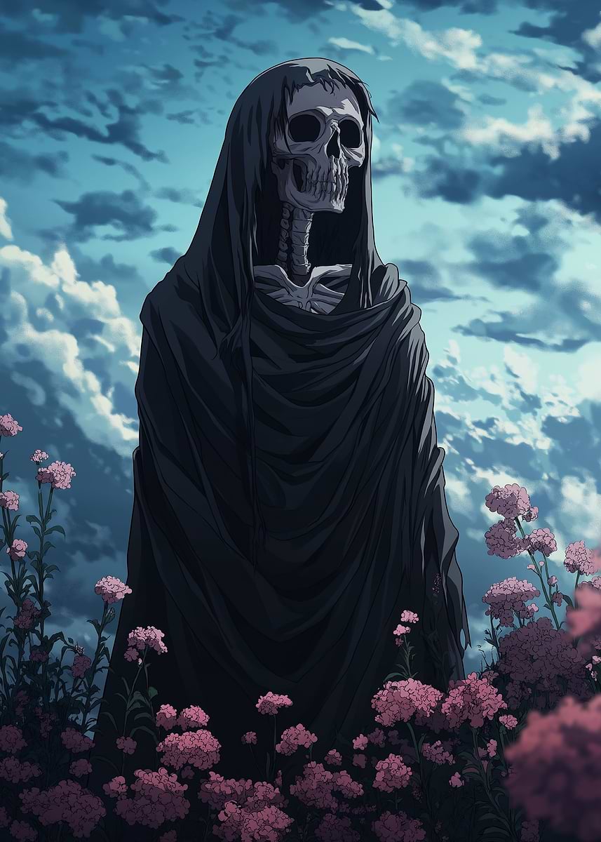 'Skeleton in Black Robe' Poster, picture, metal print, paint by Valqira ...