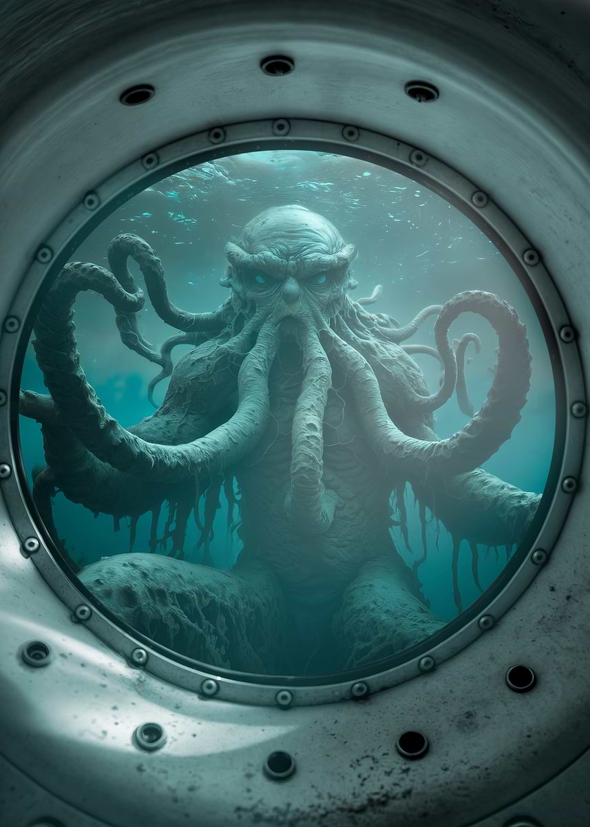 'Cthulhu Underwater abyss' Poster, picture, metal print, paint by ...
