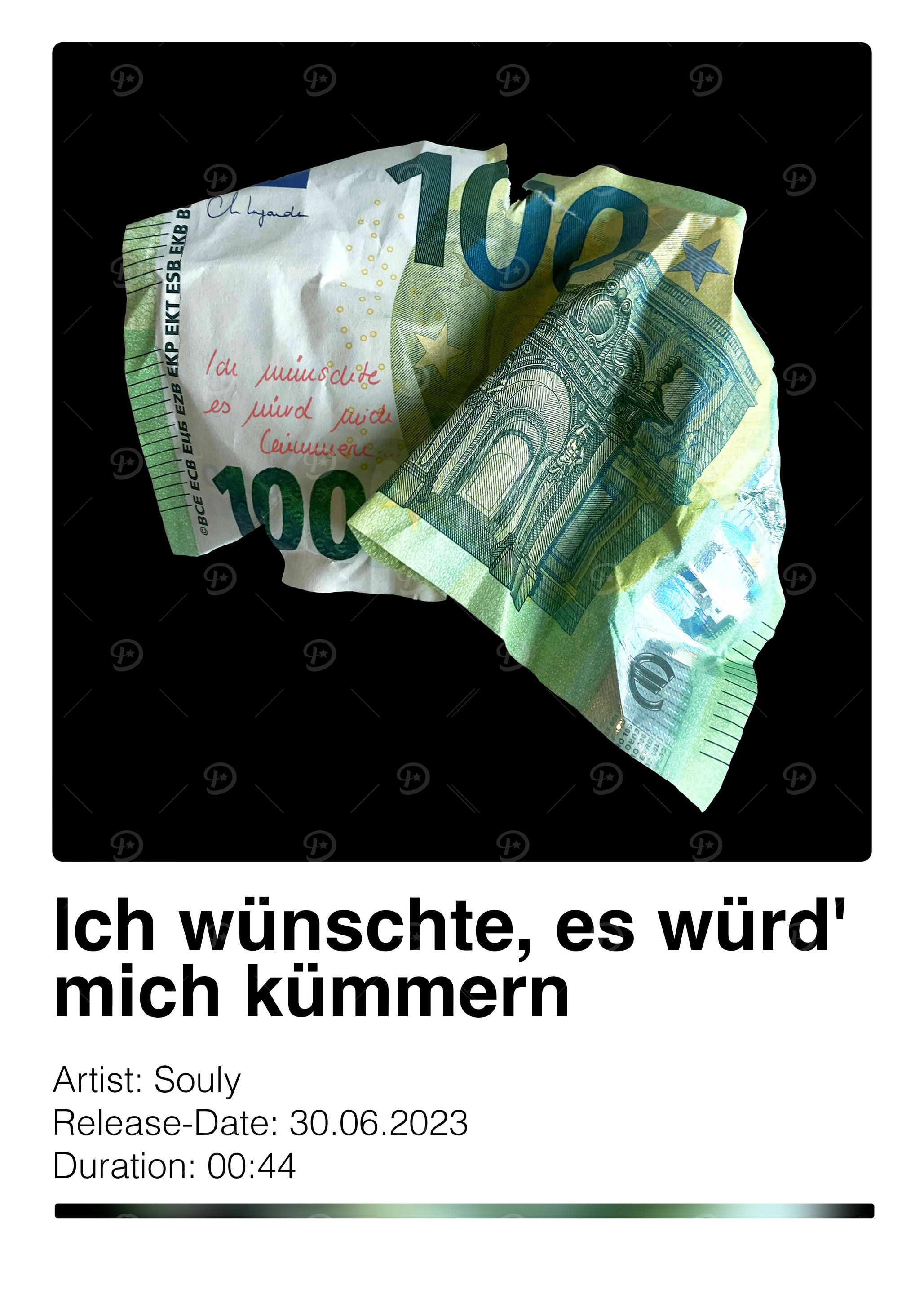 'Ich wünschte es würd mich kümmern souly' Poster, picture, metal print ...