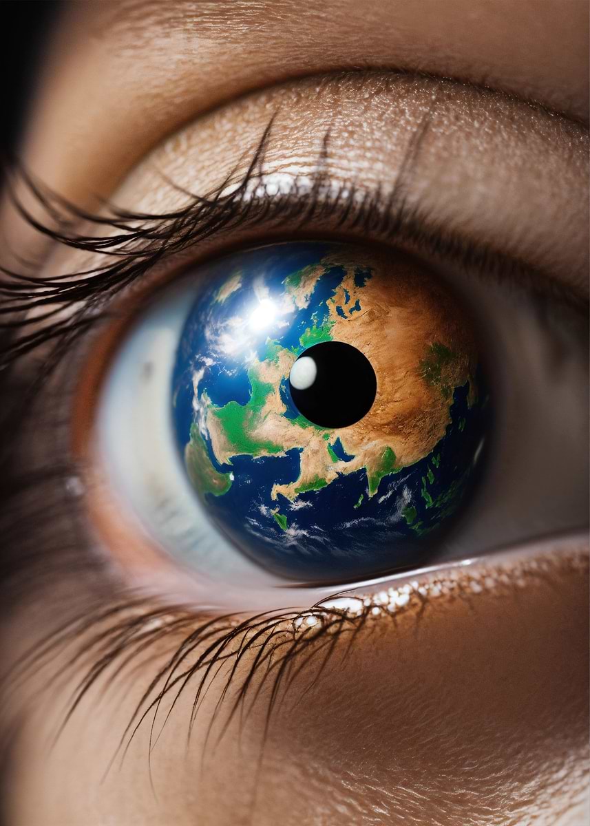 'Earth in the Eye' Poster, picture, metal print, paint by ...