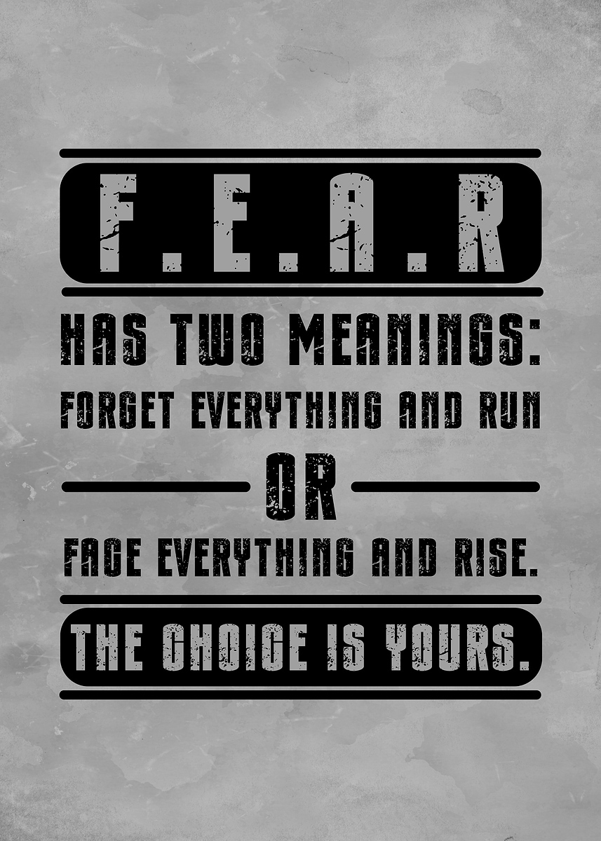 'Fear Has Two Meanings' Poster, picture, metal print, paint by Sam ...