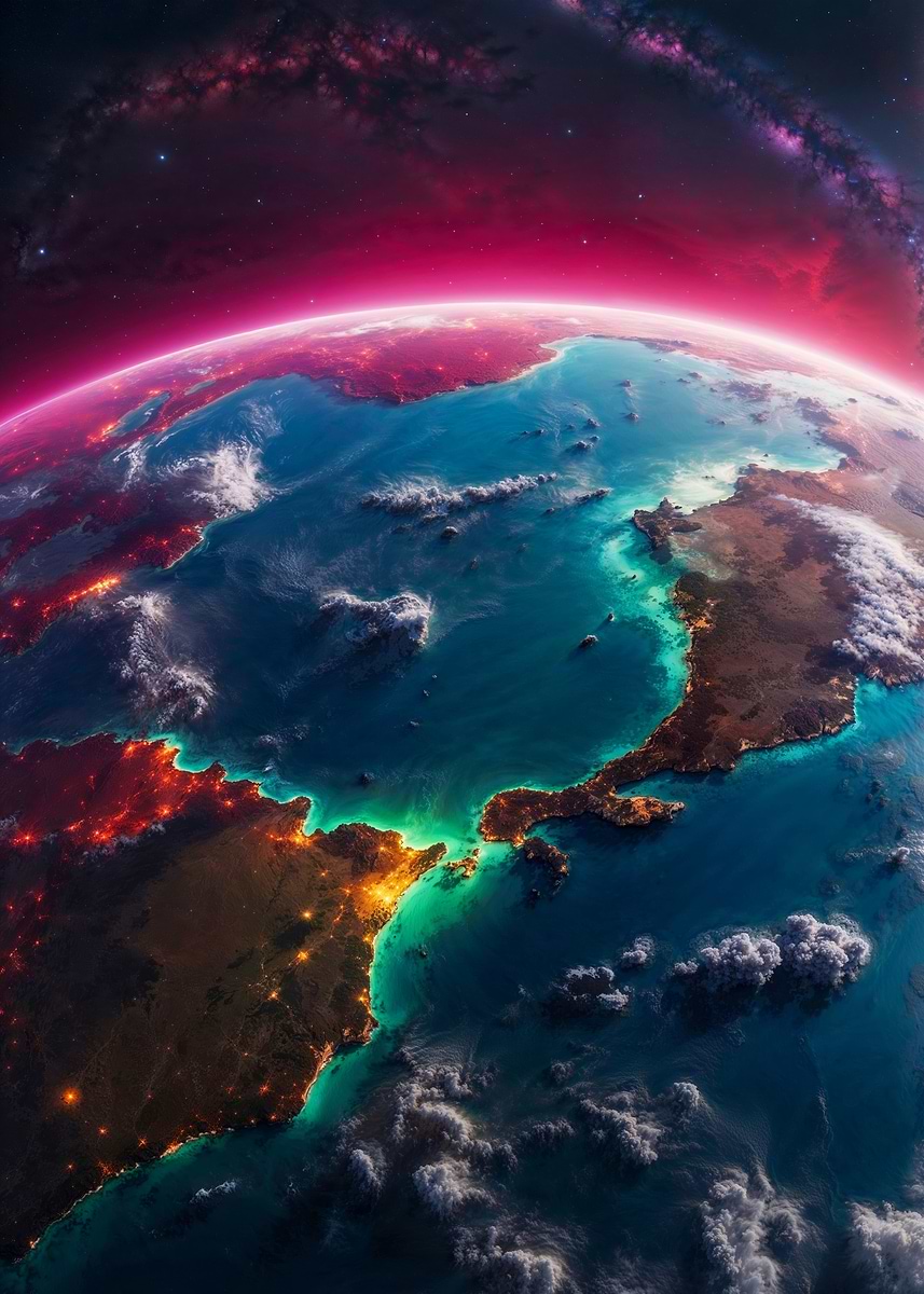 'Beautiful Earth from Space' Poster, picture, metal print, paint by ...
